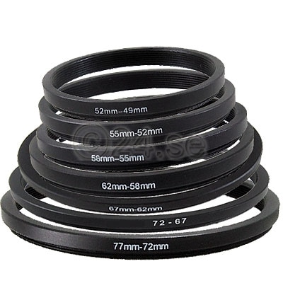 Step-Down Ring Set 77,72,67,62,58,55,52,49mm