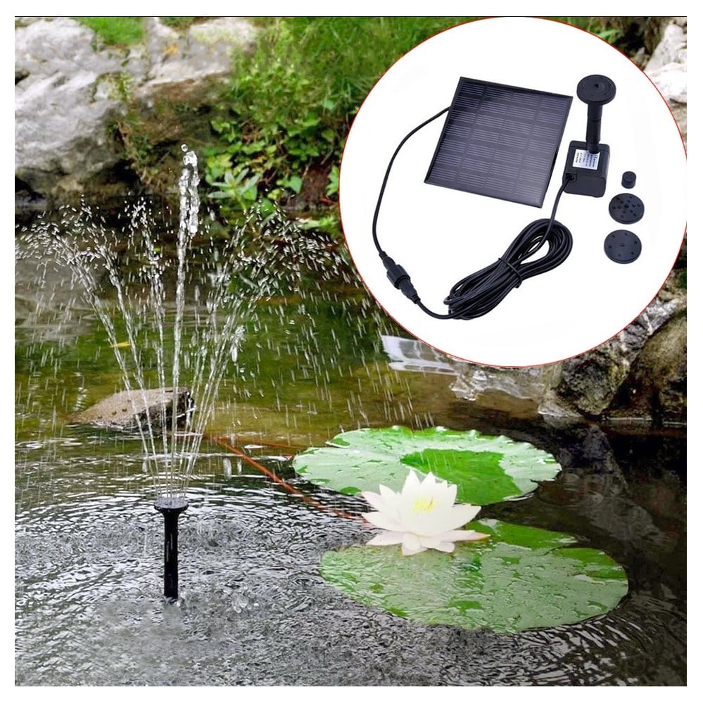 Solcellsdriven Fontän / Vattenpump - 24.se
