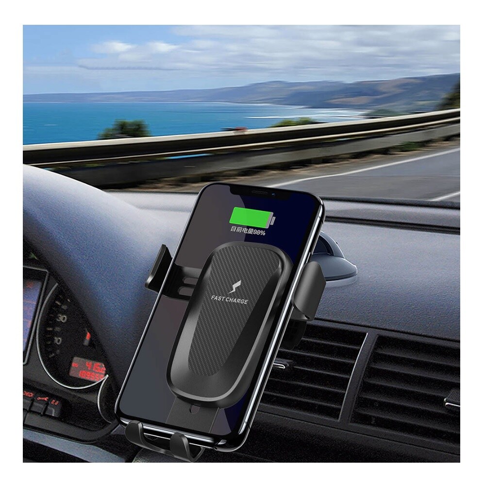 Trådlös laddning - mobilhållare för bil - Köp på 24.se