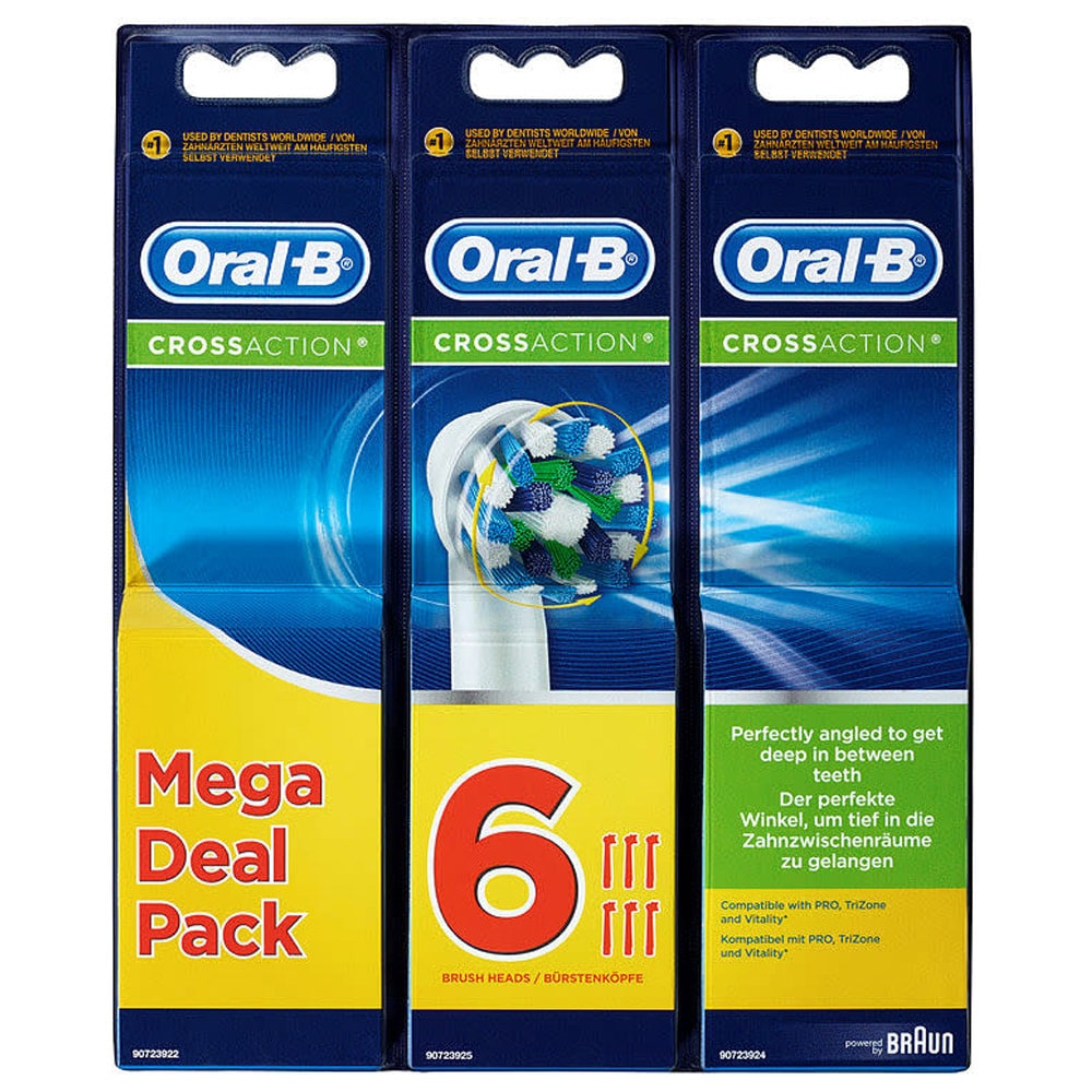 Oral-B Cross Action 2+2+2 borsthuvud (6-pack) - 24.se