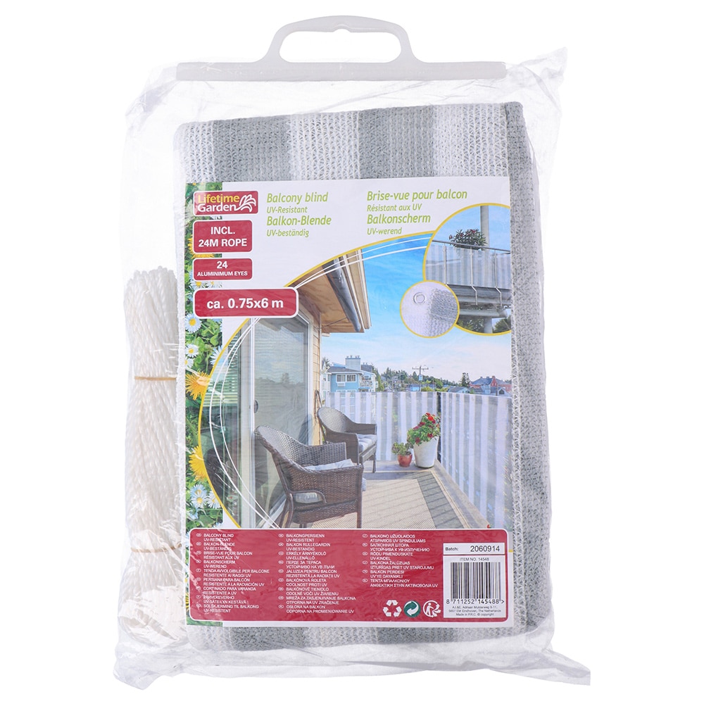 Balkongskydd 0,75x6m - Grå/Vit - Köp på 24.se